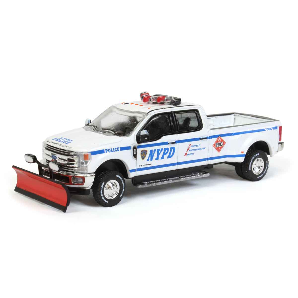 1/64 2019 Ford F-350 Dually Pickup Truck (NYPD) Class 3 Hazmat with Sn ...