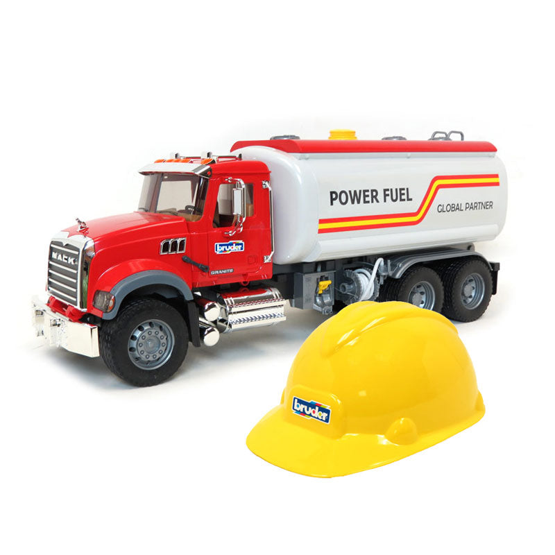 BONUS: 1/16 BRUDER Mack Granite Fuel Tanker with Bruder Hard Hat ...