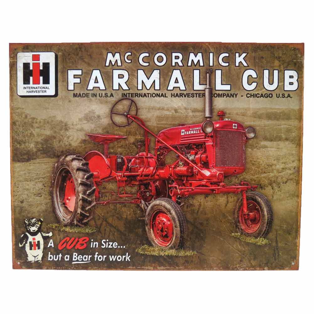 McCormick Farmall Cub 16" x 12.5" Tin Sign — Outback Toys