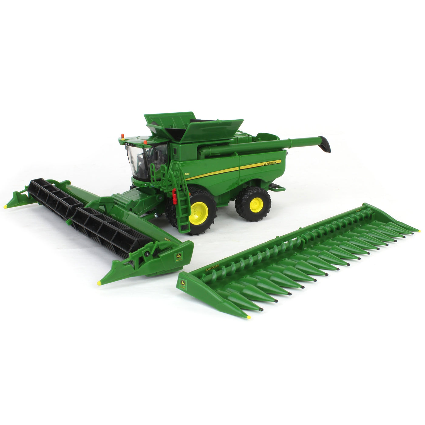 1/64 John Deere S680 Combine with Corn Head & Grain Head, ERTL Prestig ...