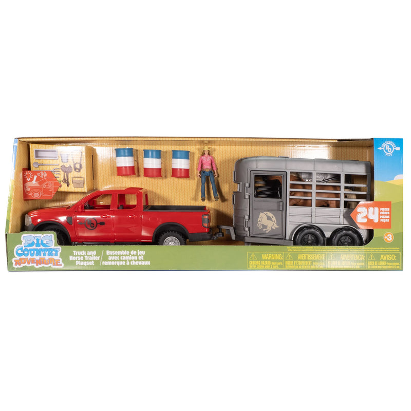 1/20 24-Piece Pickup Truck & Horse Trailer Playset with Accessories by ...