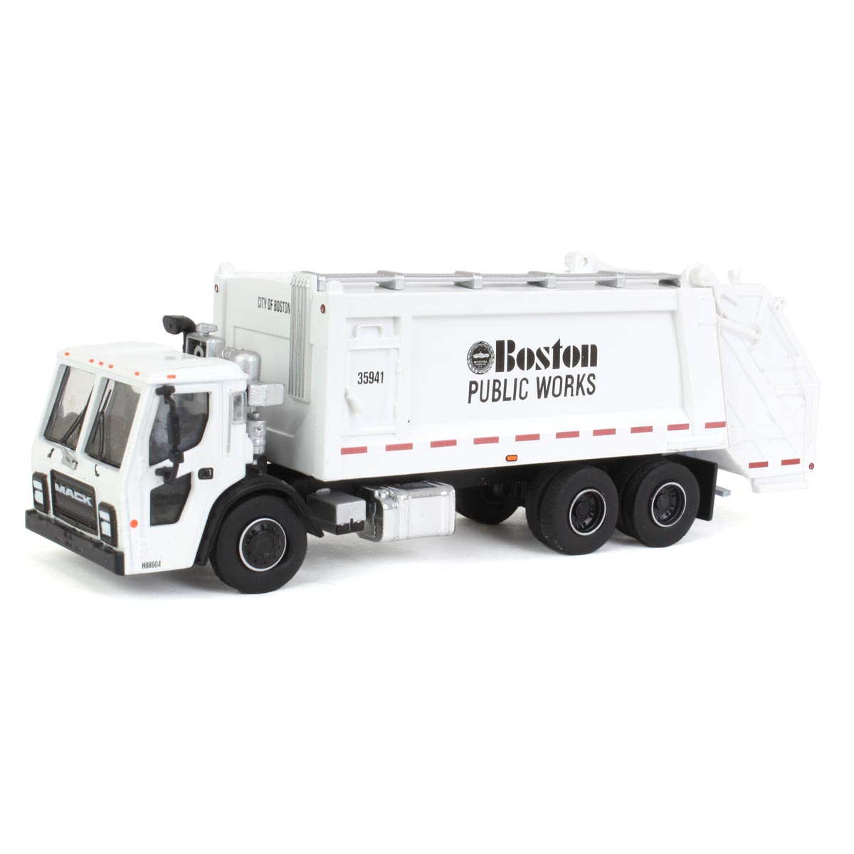 1/64 2020 Mack LR Rear Loader Refuse Truck, Boston Public Works, SD Se — Outback Toys