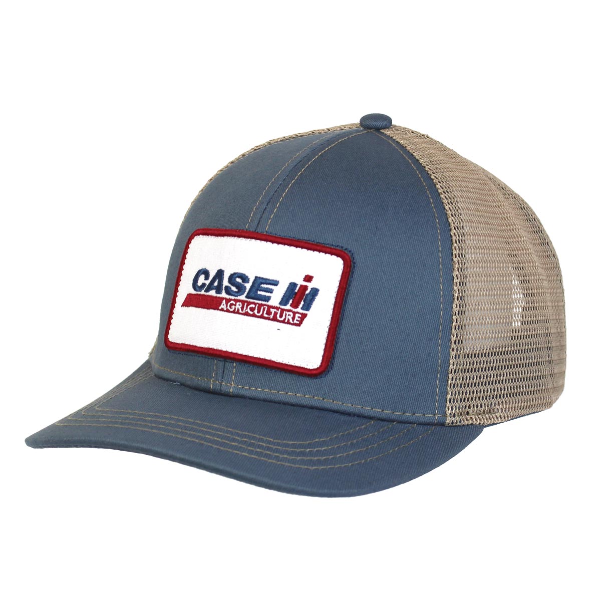Case IH Vintage Blue Twill Trucker Cap with Ivory Mesh Back — Outback Toys