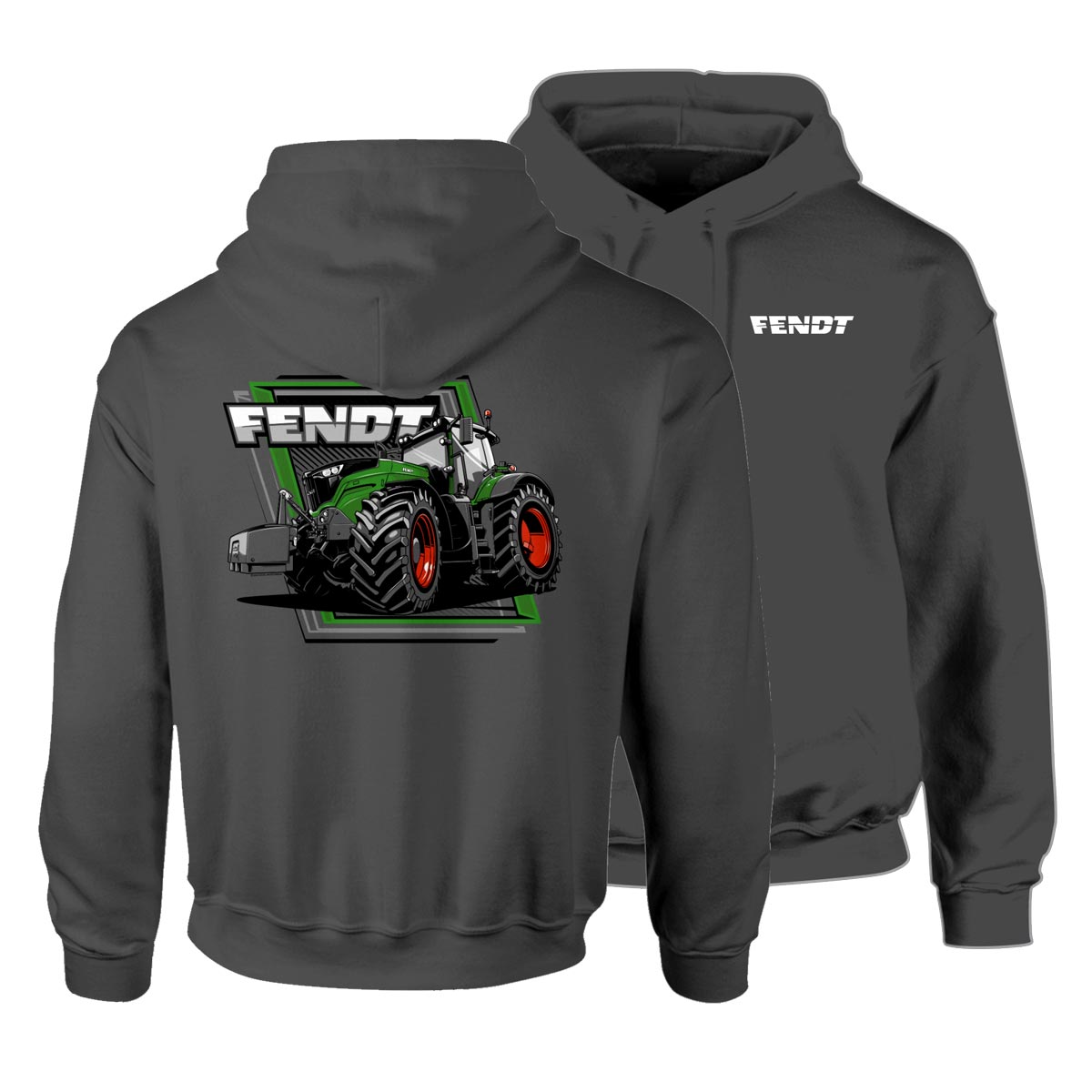 Fendt 1050 Tractor Charcoal Grey Hooded Sweatshirt — Outback Toys