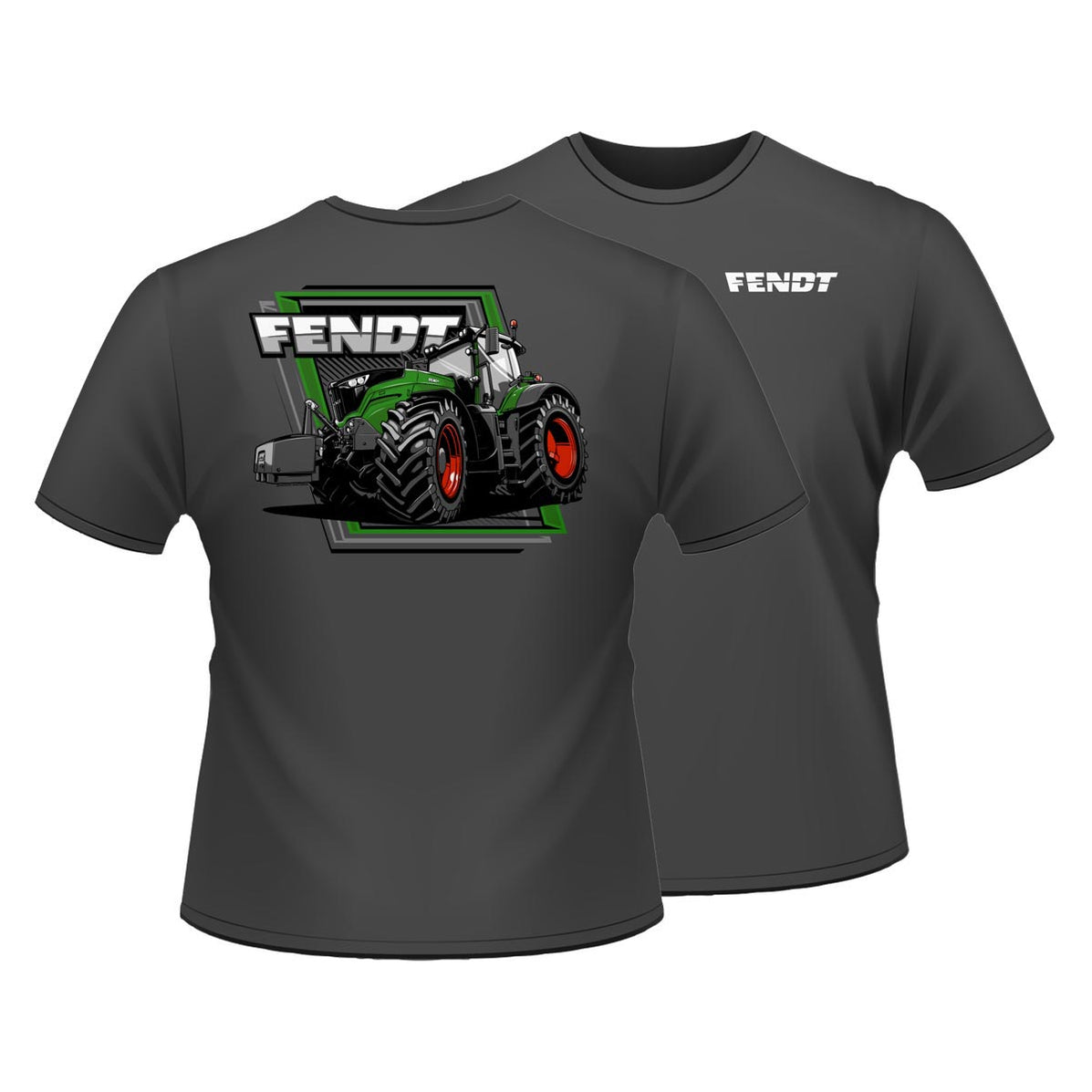 YOUTH Fendt 1050 Tractor Charcoal Gray Short Sleeve T-Shirt — Outback Toys