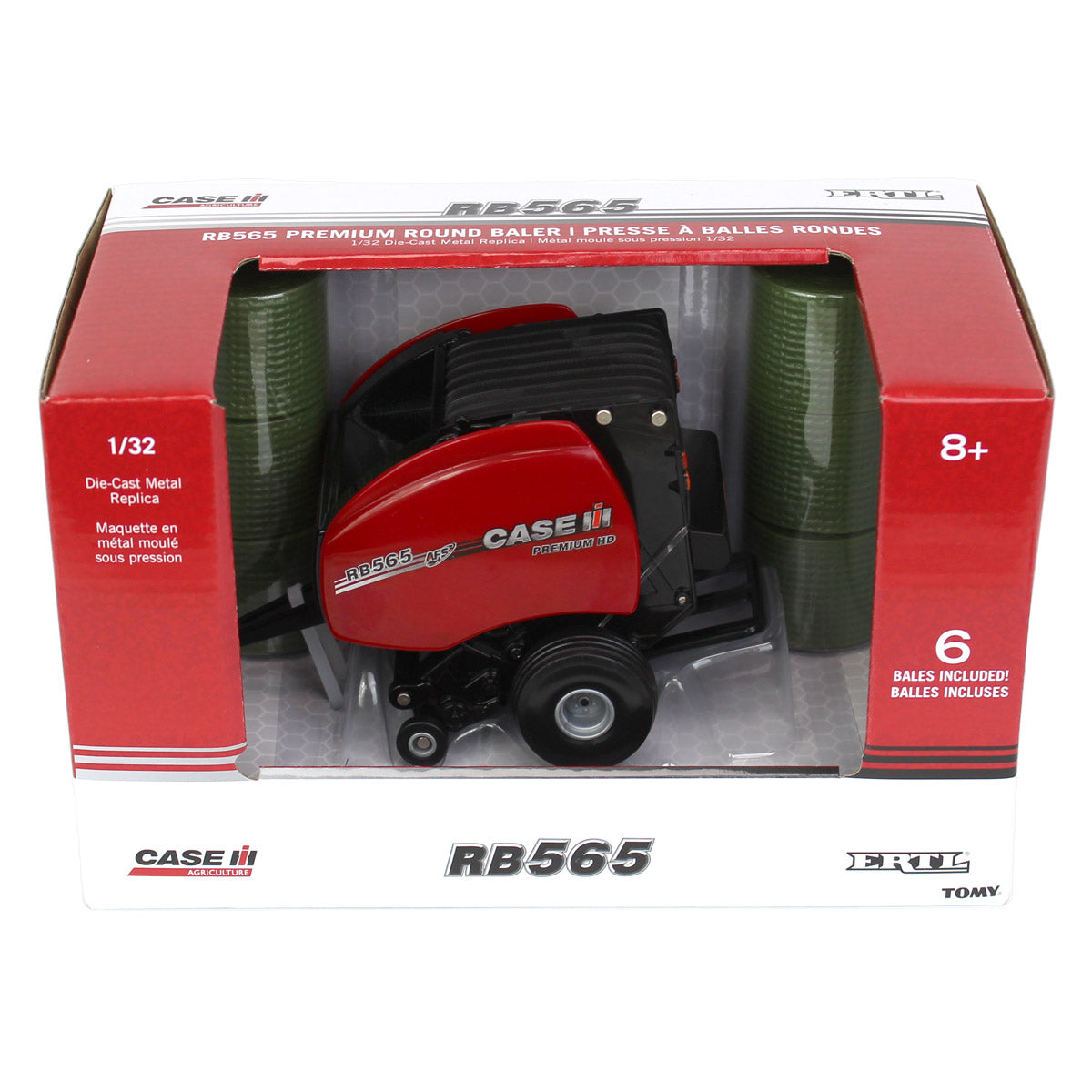 1/32 Case IH RB565 Round Baler with 6 Round Bales by ERTL — Outback Toys