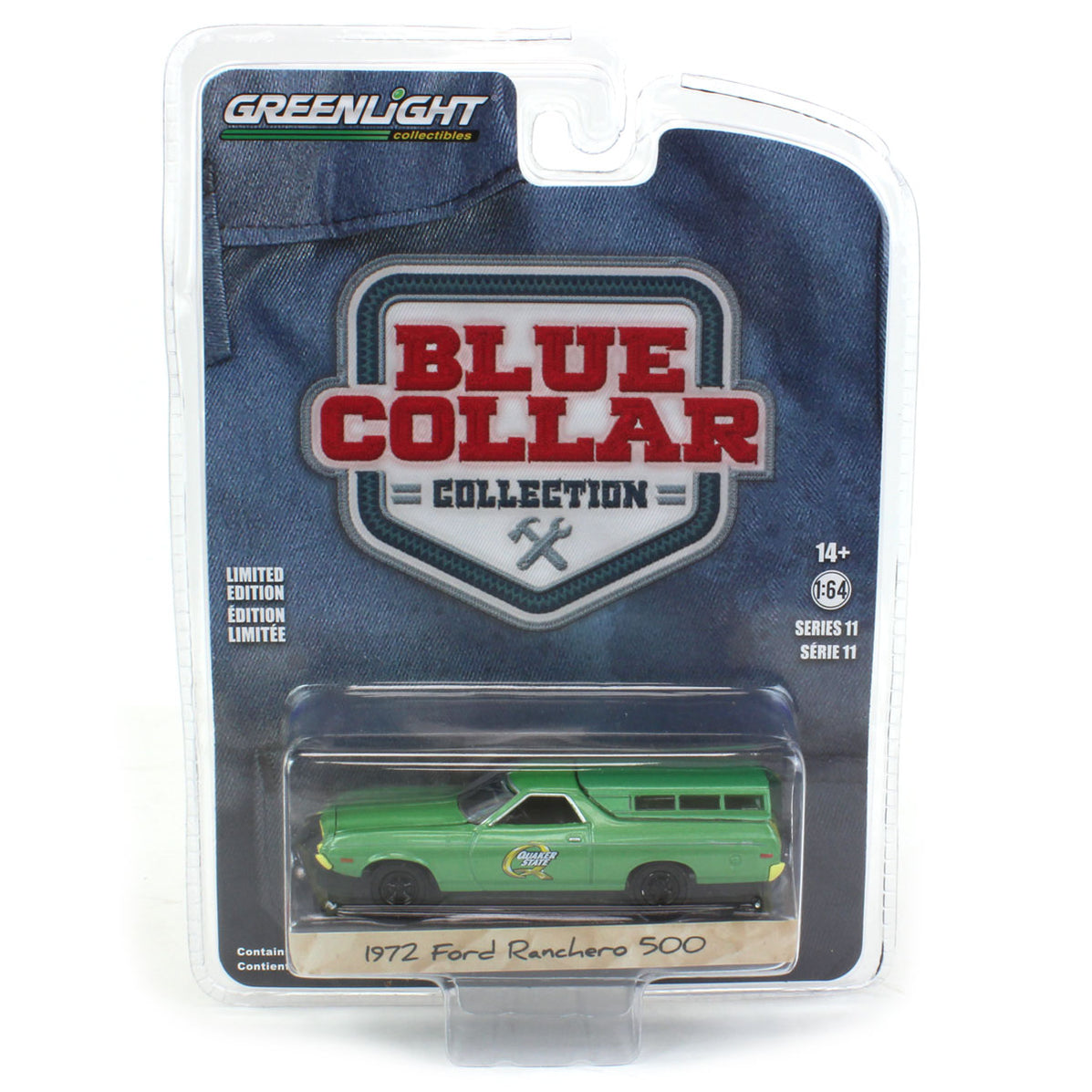 1/64 1972 Ford Ranchero 500 with Camper Shell, Blue Collar Series 11 ...