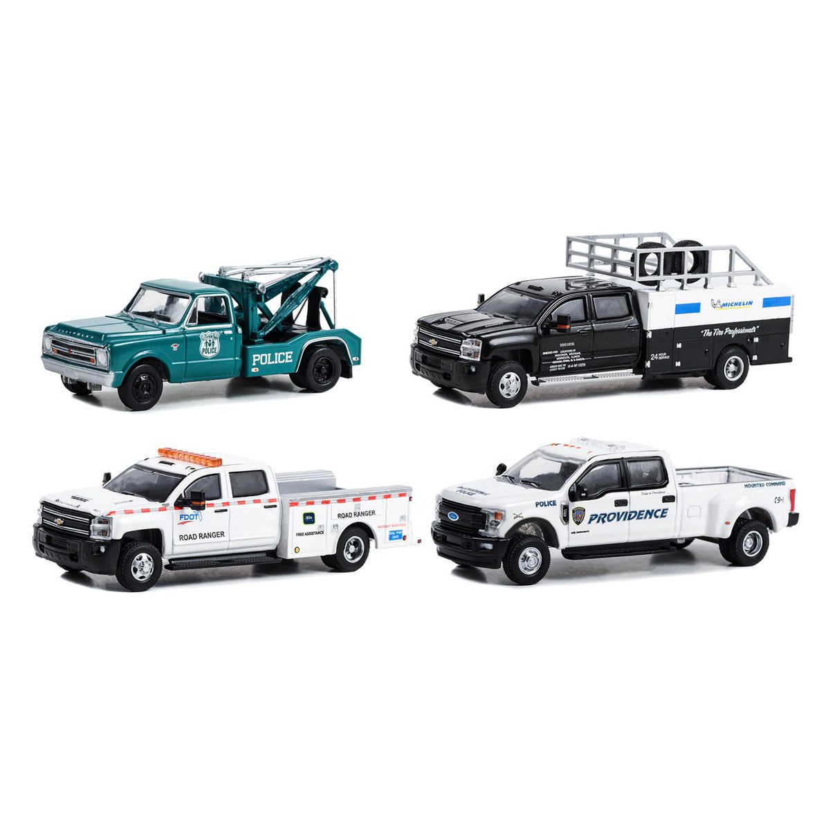 1/64 Dually Drivers Series 12 Set of 4 Greenlight Trucks — Outback Toys