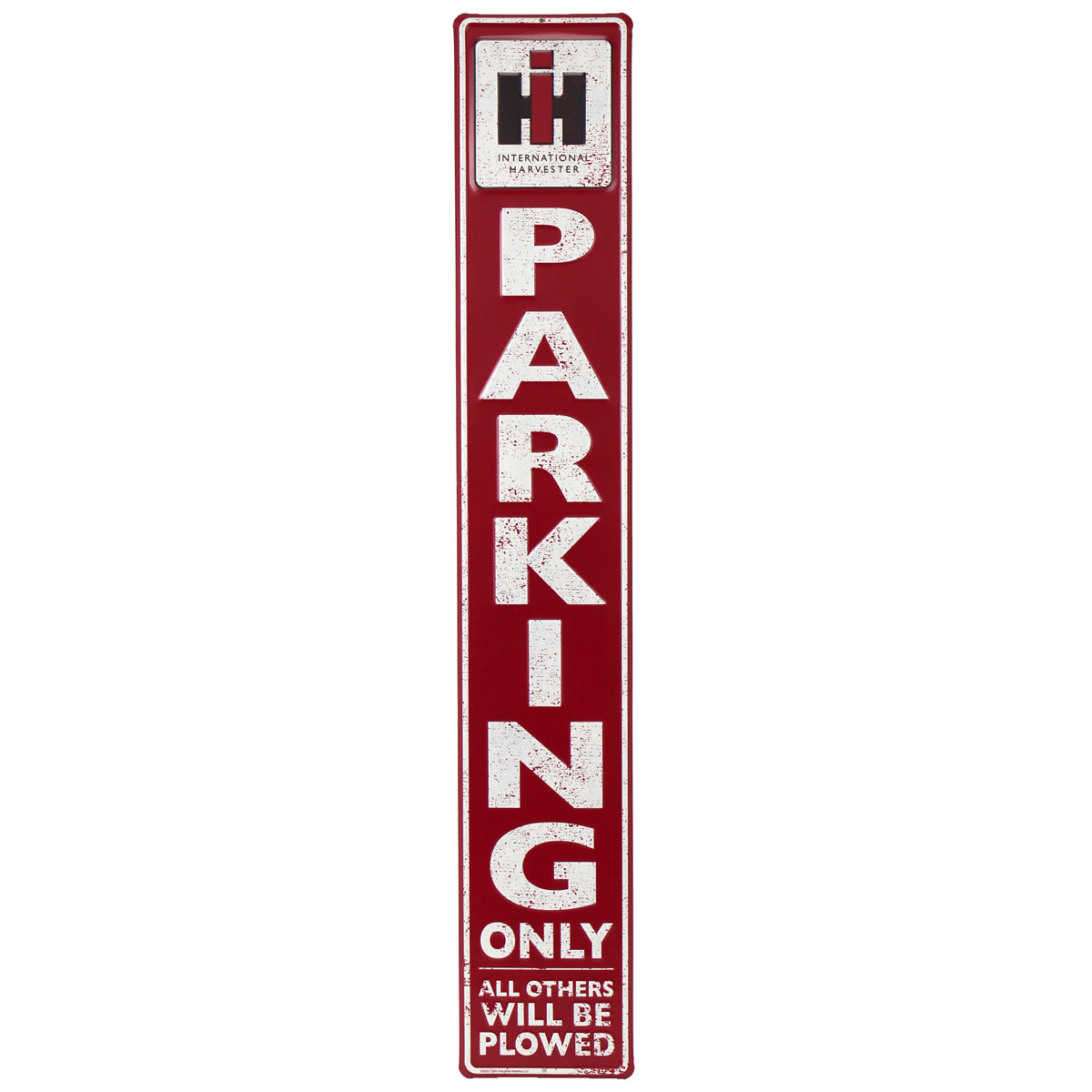IH Parking Only Embossed Metal Street Sign, 6in x 36in — Outback Toys