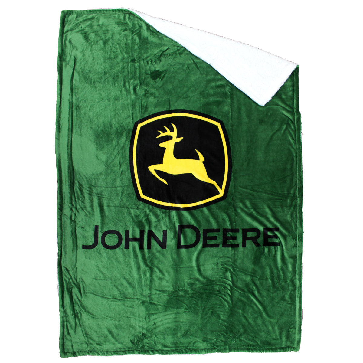 John Deere Logo 50in X 70in Fleece Sherpa Throw Blanket Outback Toys