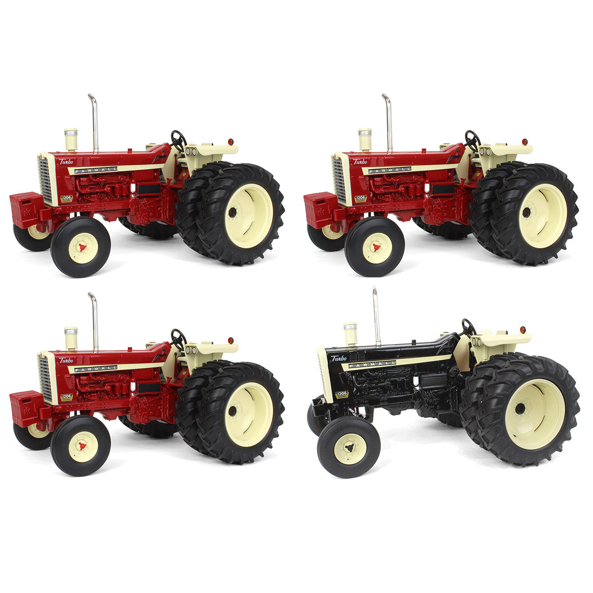 Set of 4 ~ 1/16 IH Farmall 1206 with Rear Duals, ERTL Prestige Collect ...