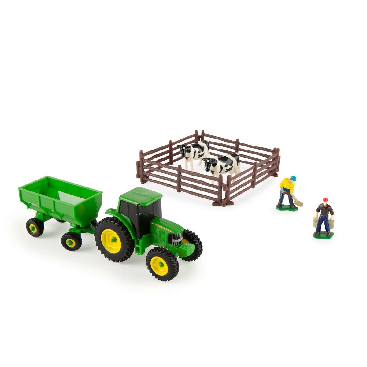1/64 John Deere 5 Piece Farm Set w/Cows, Tractor, Fence,Wagon farmer ...