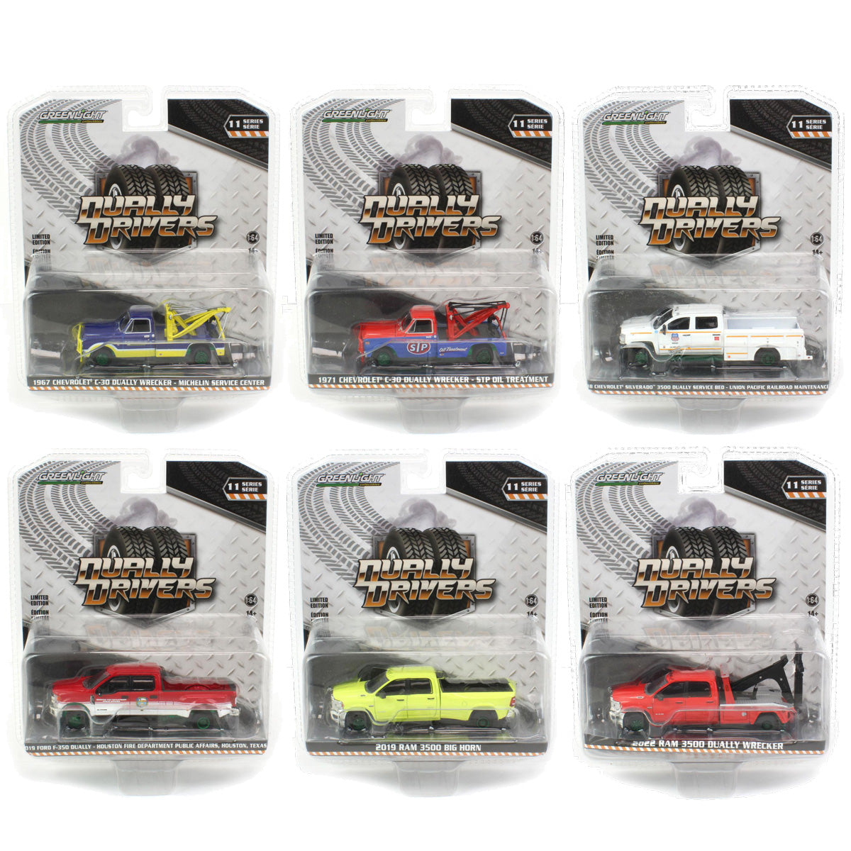 Chase Unit 1/64 Dually Drivers Series 11, Set of 6 Truck Set, Greenlig ...
