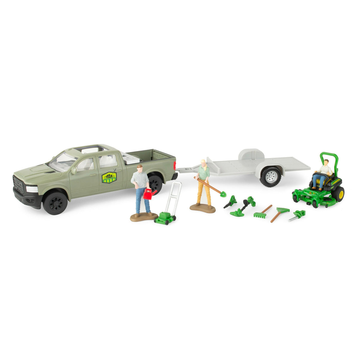 1/32 15-Piece Lawn Care Set with John Deere Zero Turn Mower — Outback Toys