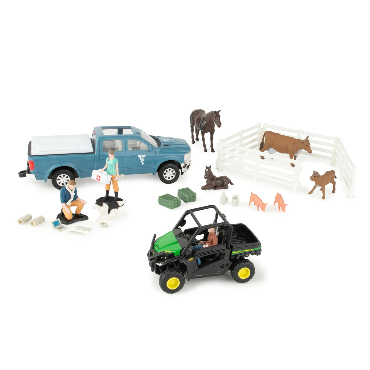 1/32 30-Piece Veterinarian Set with John Deere Gator — Outback Toys