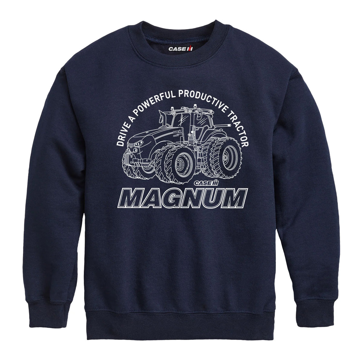 Youth Case IH Magnum Tractor Navy Blue Crew Neck Sweatshirt — Outback Toys