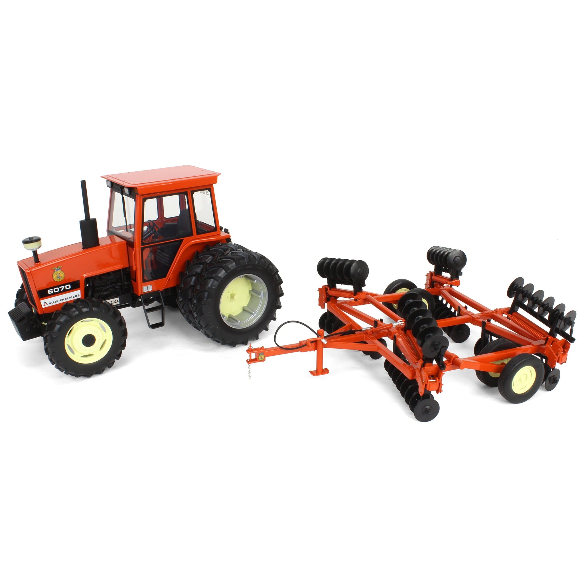 1/16 Allis Chalmers 6070 Tractor with FWA, Rear Duals & Orange Wing Di ...