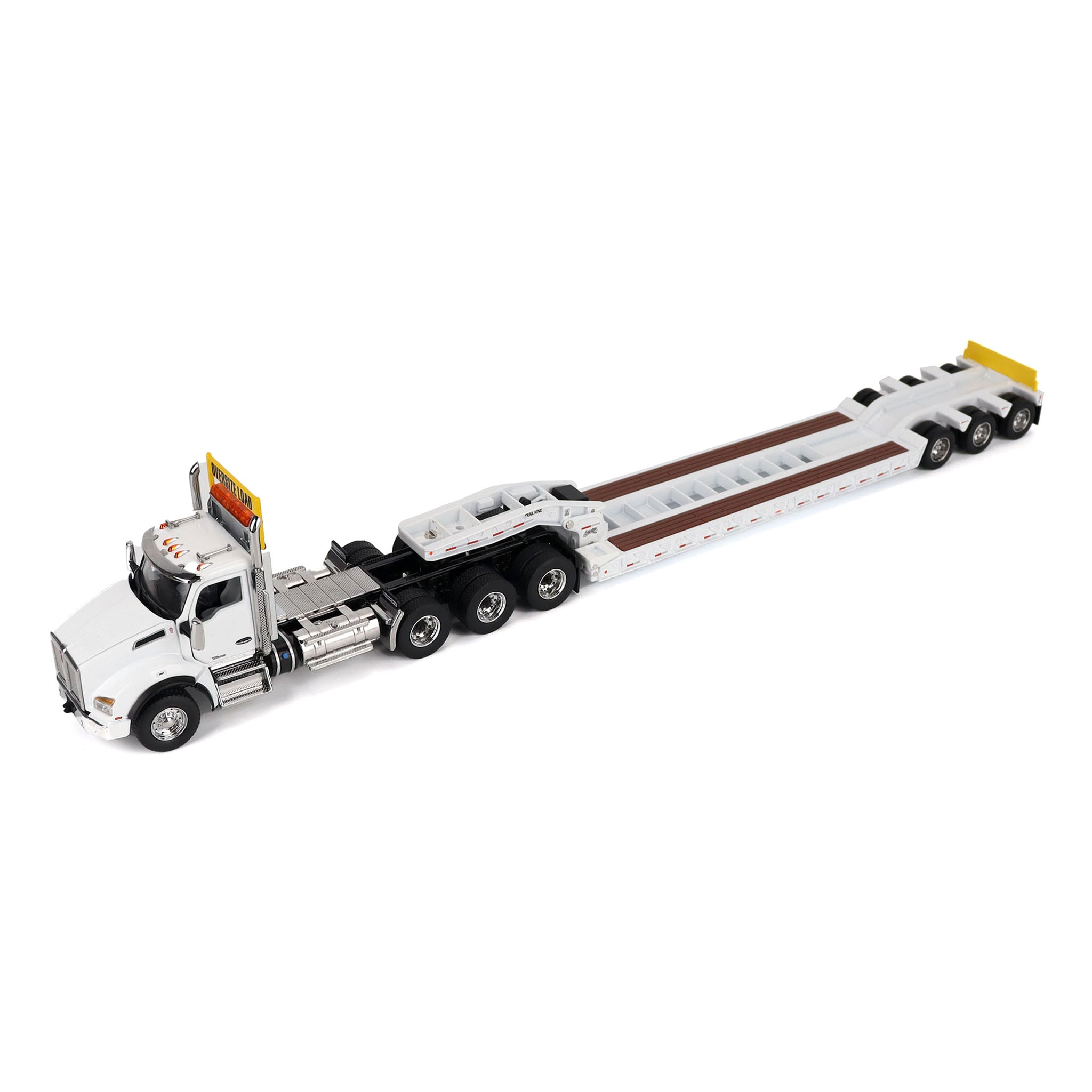 1/50 White Kenworth T880 SBFA with White Trail King TK120 HDG Lowboy T ...