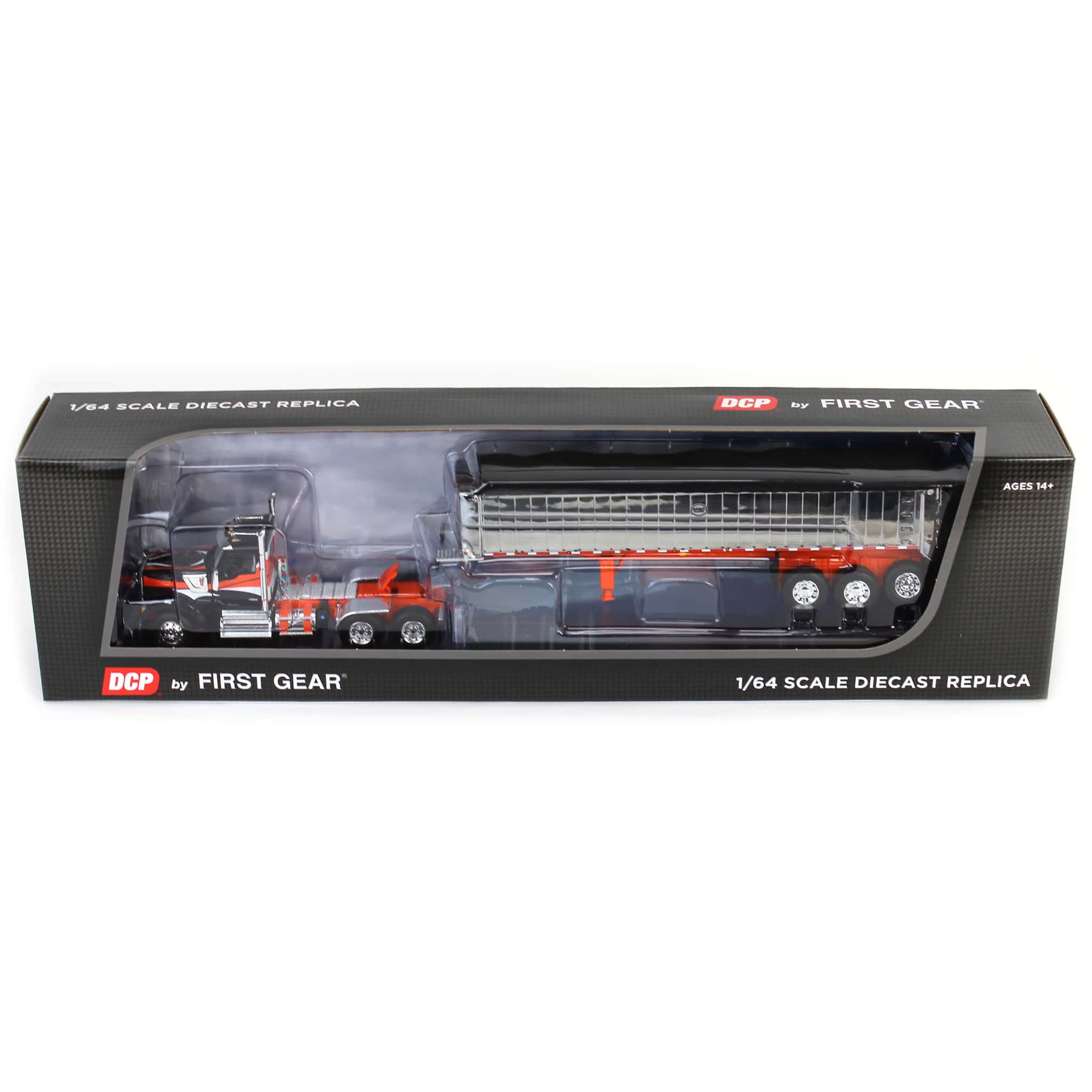 1/64 Black & Orange Kenworth W990 with Chrome MAC Coal End Dump Traile ...