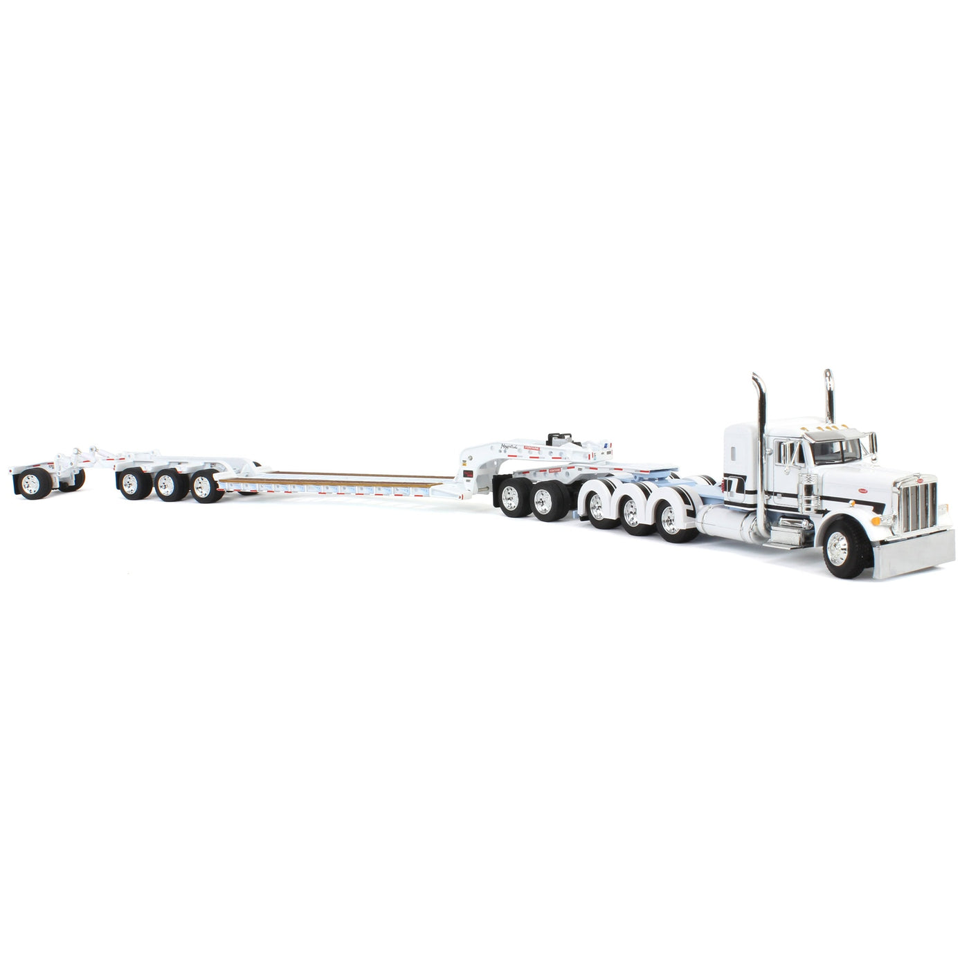1/64 White/Light Blue Peterbilt 379 with Fontaine Magnitude Lowboy, Je ...