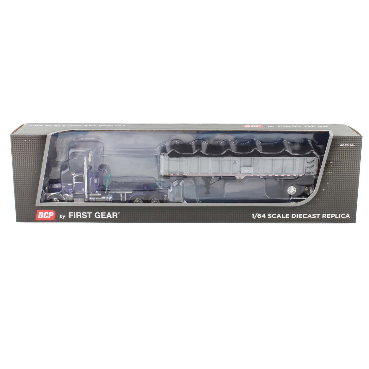 1/64 Peterbilt 389 Semi Truck with East End Dump Trailer, Purple/Silve ...
