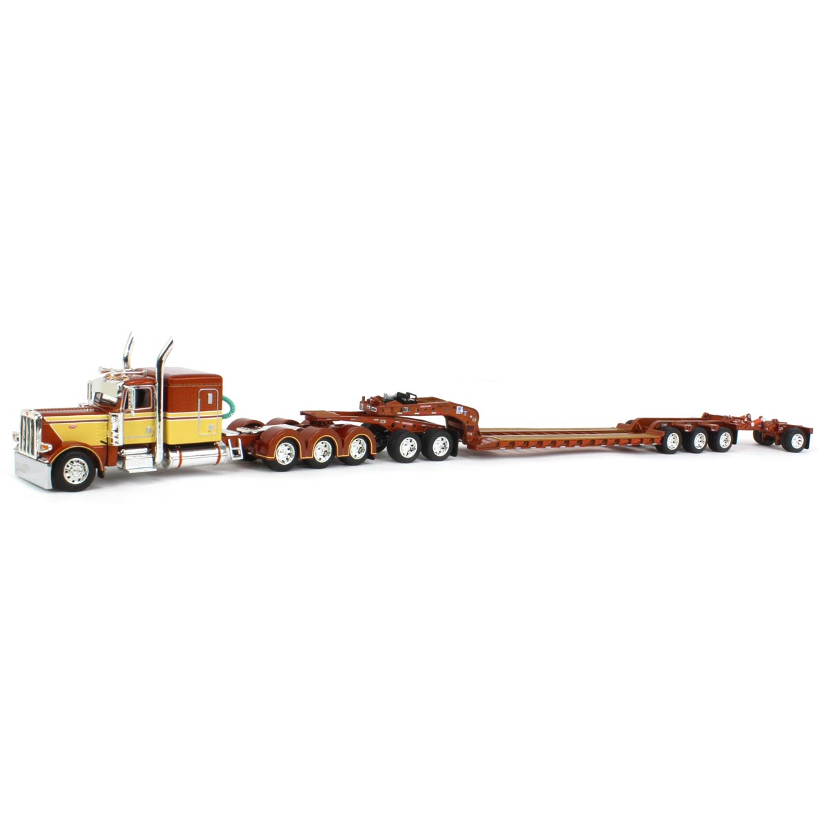 1/64 Amber & Tan Peterbilt 389 Semi Truck with Fontaine Magnitude Tri ...