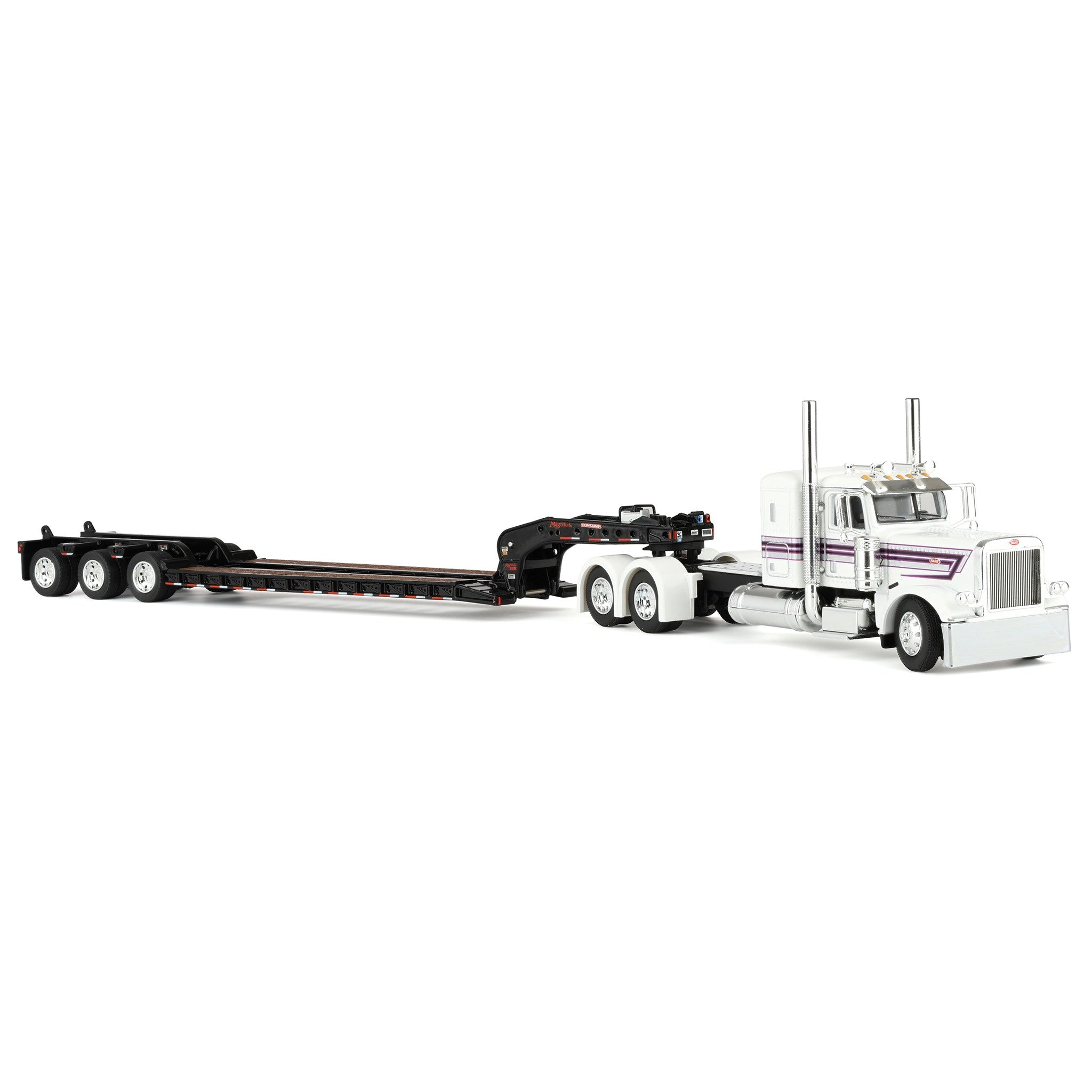 1/64 Peterbilt 389 Semi Truck with Fontaine Magnitude Lowboy Trailer ...