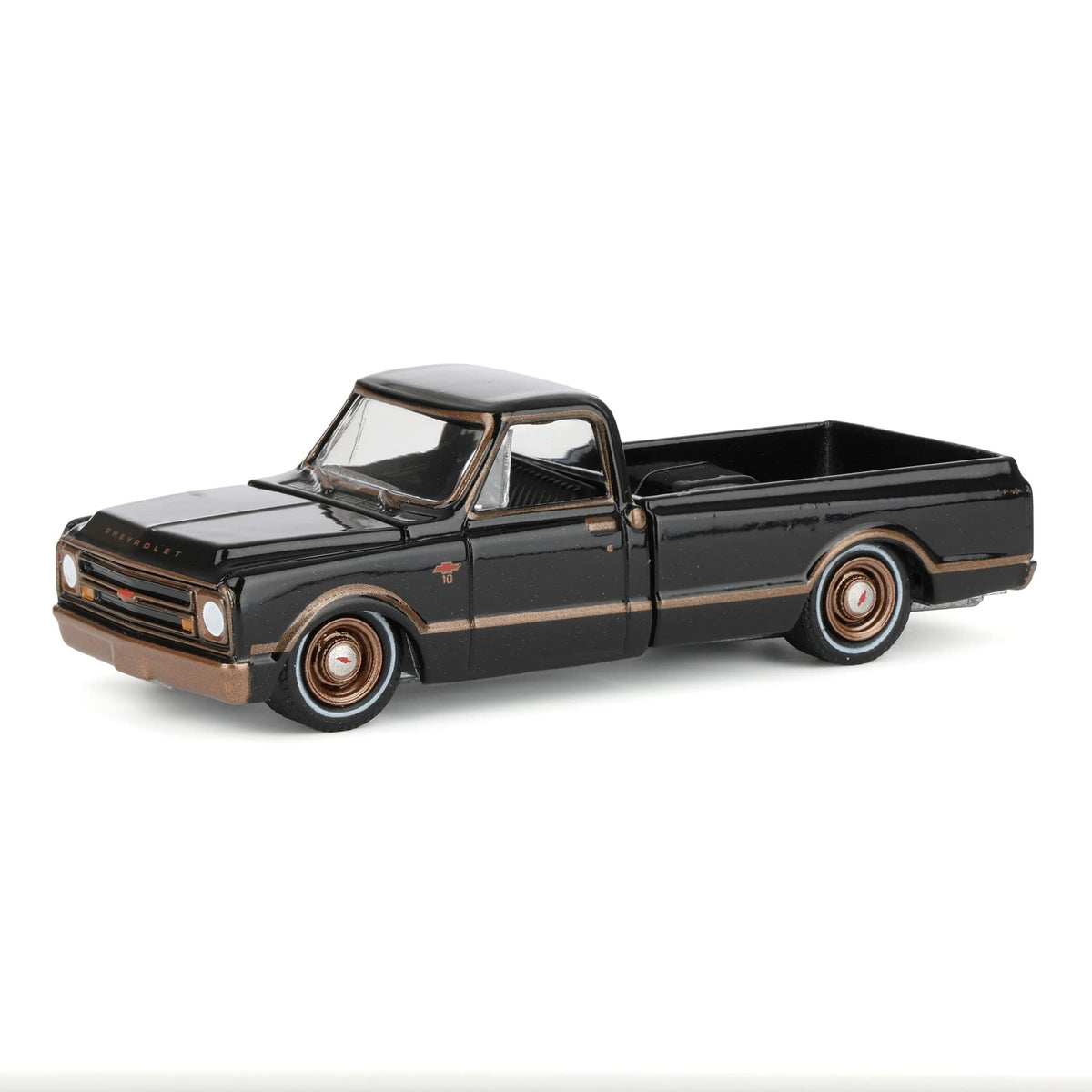 1/64 1972 Chevy C10 Lowrider, Black & Bronze, California Lowriders Ser ...