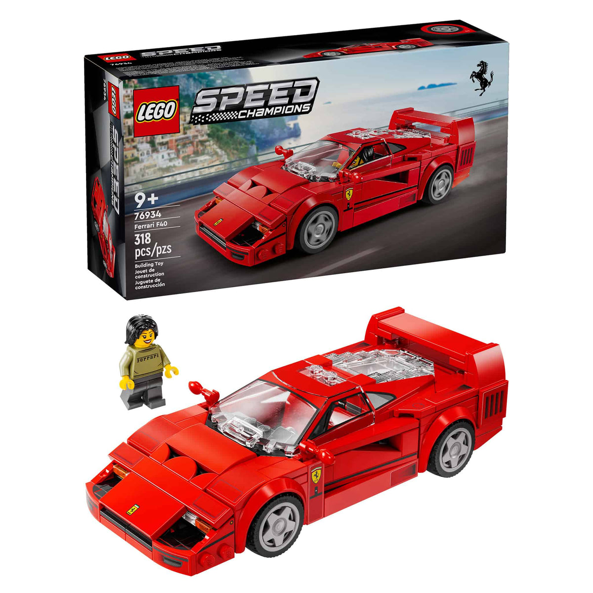 LEGO® Speed Champions Ferrari F40 Supercar, 318 Pieces — Outback Toys