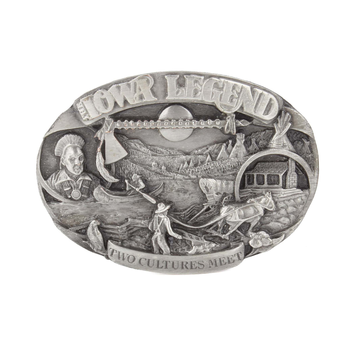 Vintage 1986 Iowa Legend "Two Cultures Meet" Native American Pewter LE ...