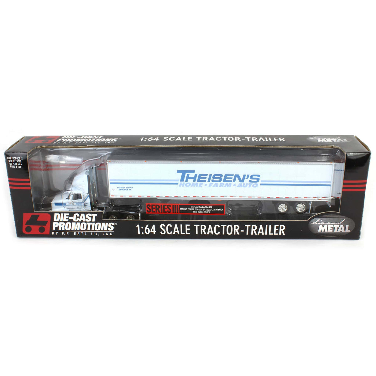 1/64 DCP Series III International Semi Truck with Box Trailer, Theisen ...