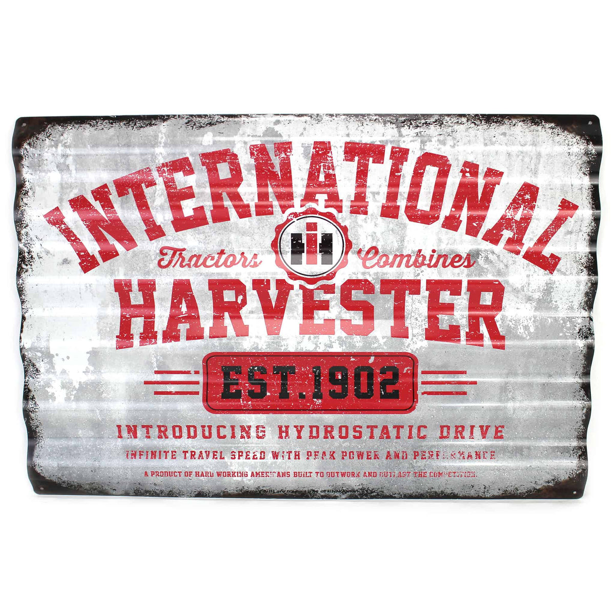 International Harvester Corrugated Tin Sign, 23.5in x 17.5in — Outback Toys