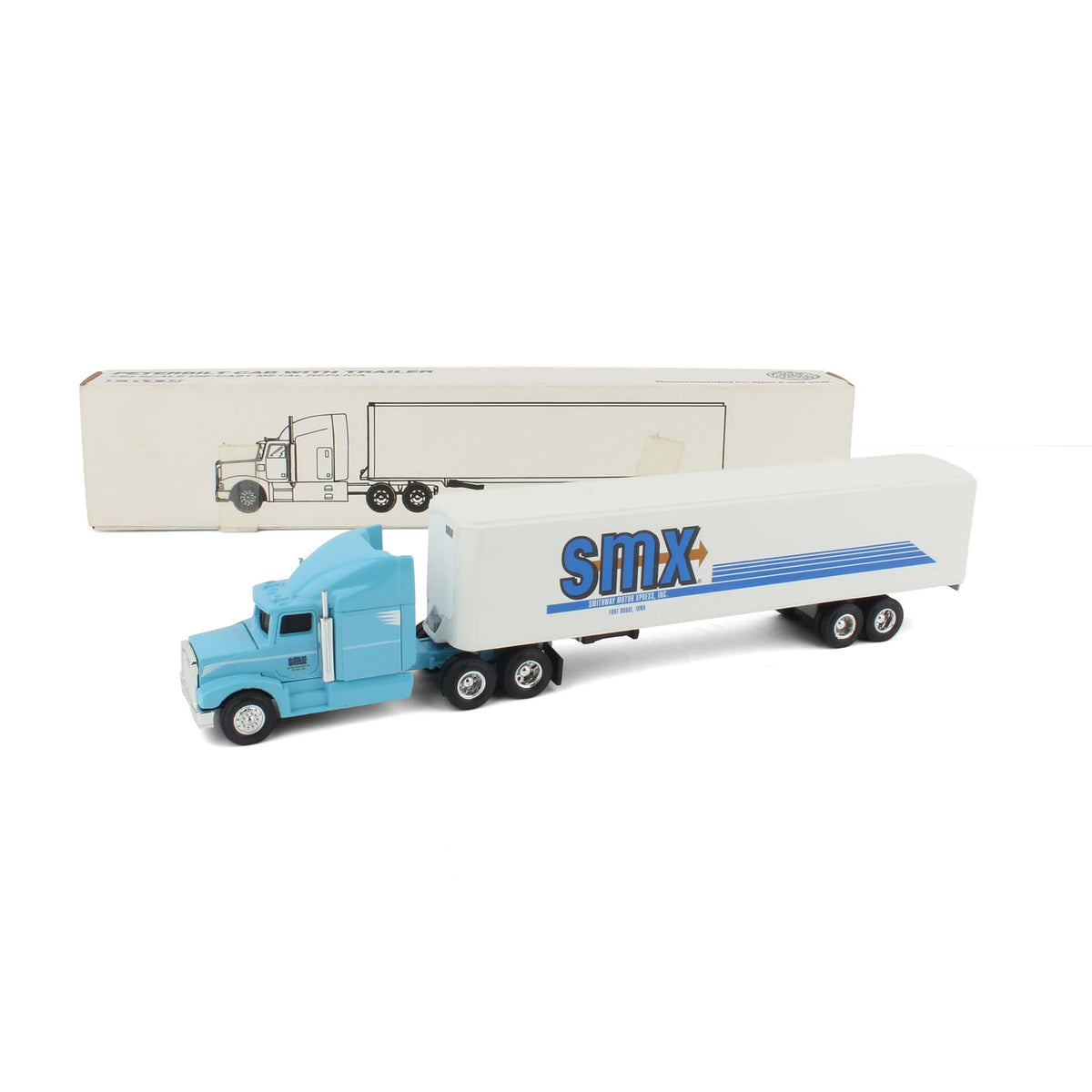 1/64 Peterbilt Semi Truck and Box Trailer, SMX Smithway Motor Xpress b ...