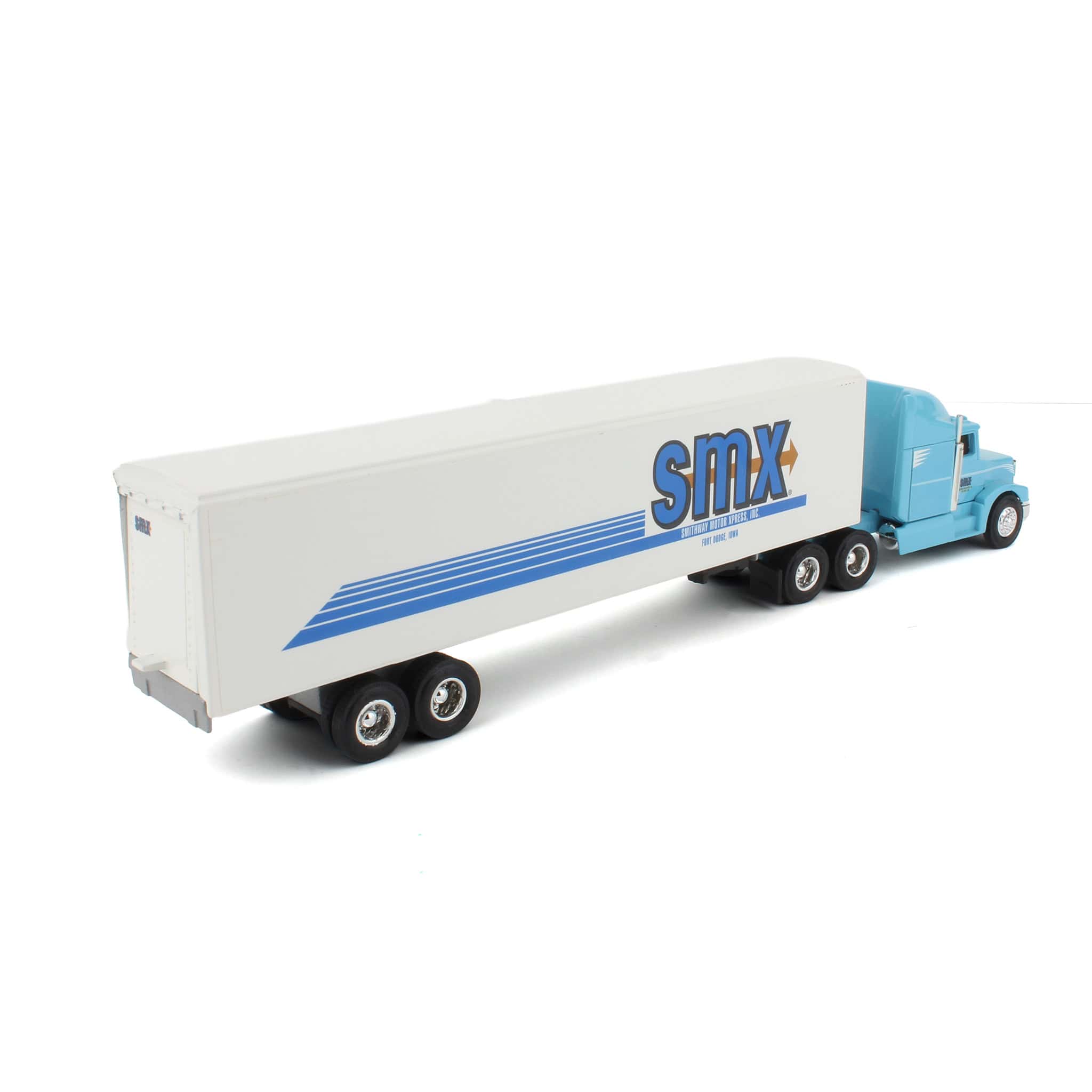 1/64 Peterbilt Semi Truck and Box Trailer, SMX Smithway Motor Xpress b ...