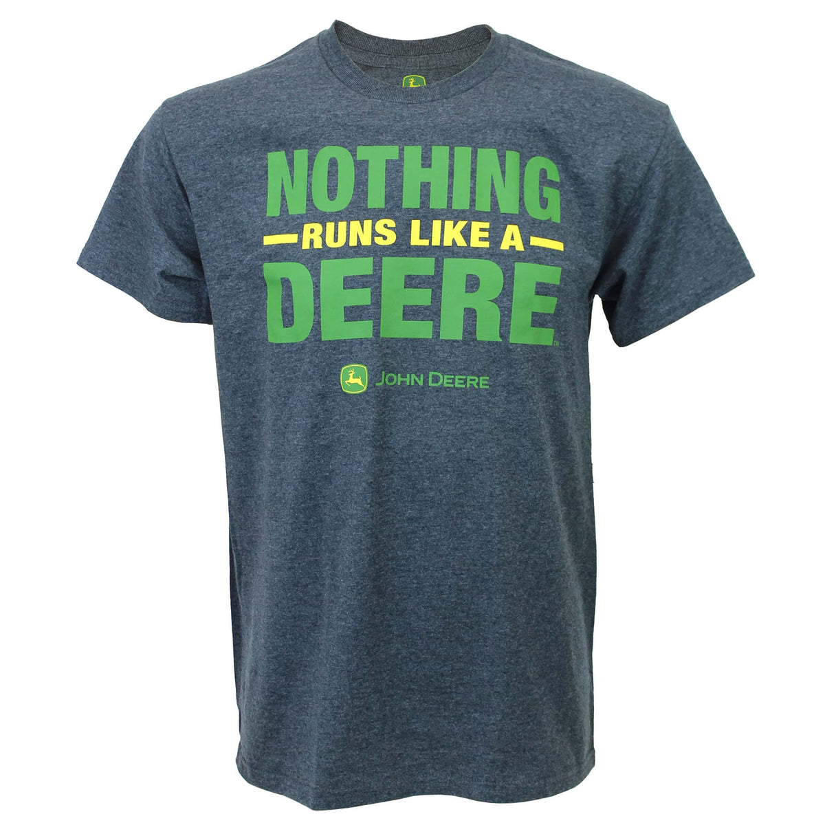 Adult John Deere Nothing Runs Like A Deere Black Heather Short Sleeve ...