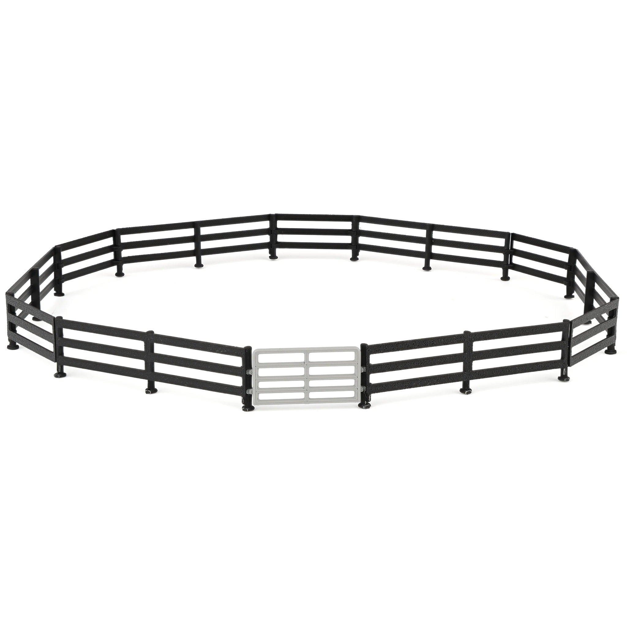 1/64 Black-Painted Look Fencing 6-Pack with Gate by REVD Toys, 3D Prin ...