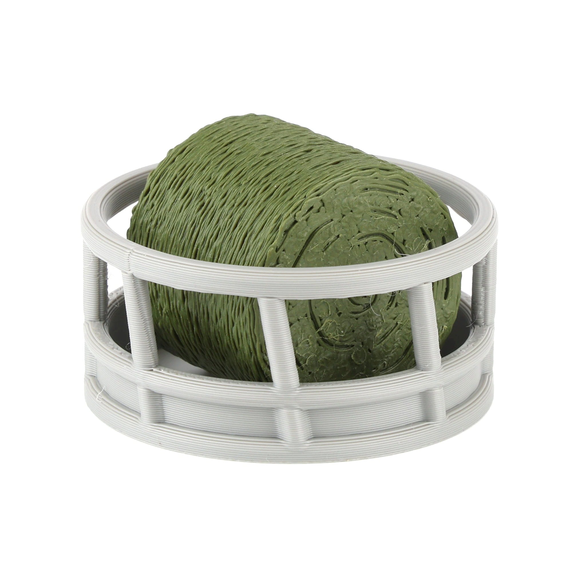1/64 Gray Round Bale Hay Feeder with Hay Bale by REVD Toys, 3D Printed ...