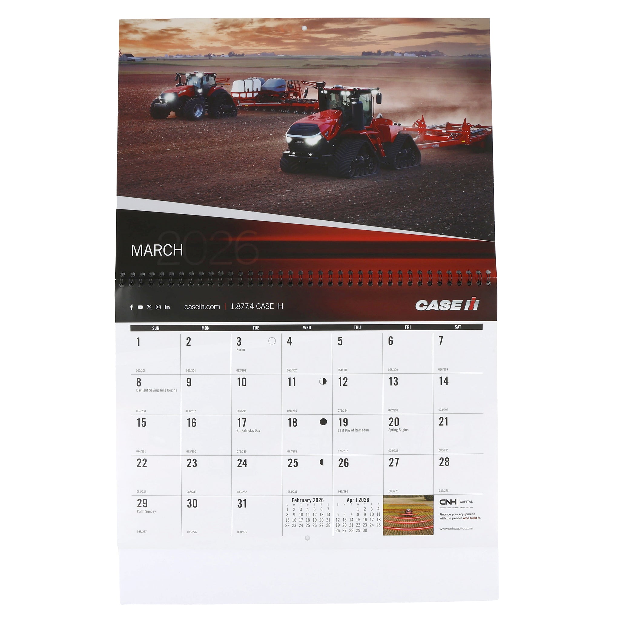 2026 Case IH 12 Month Wall Calendar, 13in x 11.5in — Outback Toys